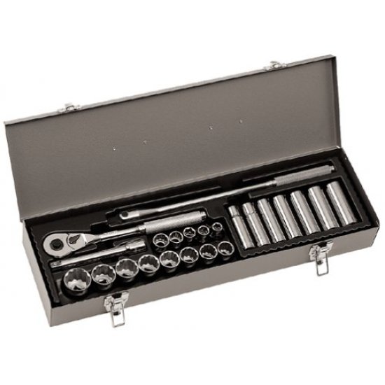 Wylaco Supply | Allen 23-Piece 6-Point and 12-Point 1/2-Drive Socket Set