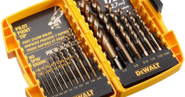 Wylaco Supply | DEWALT DW1956 Pilot Point 16-Piece Twist Drill Bit ...