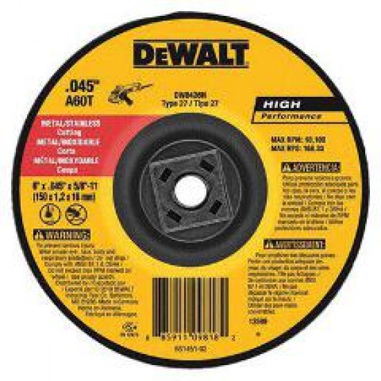 Wylaco Supply | DeWalt DW8424H Metal Cutting Wheel 4-1/2"