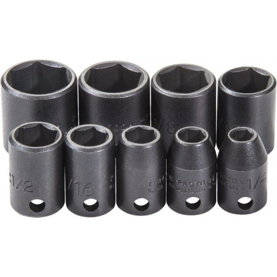 Proto® 3/8" Drive 9 Piece Impact Socket Set - 6 Point